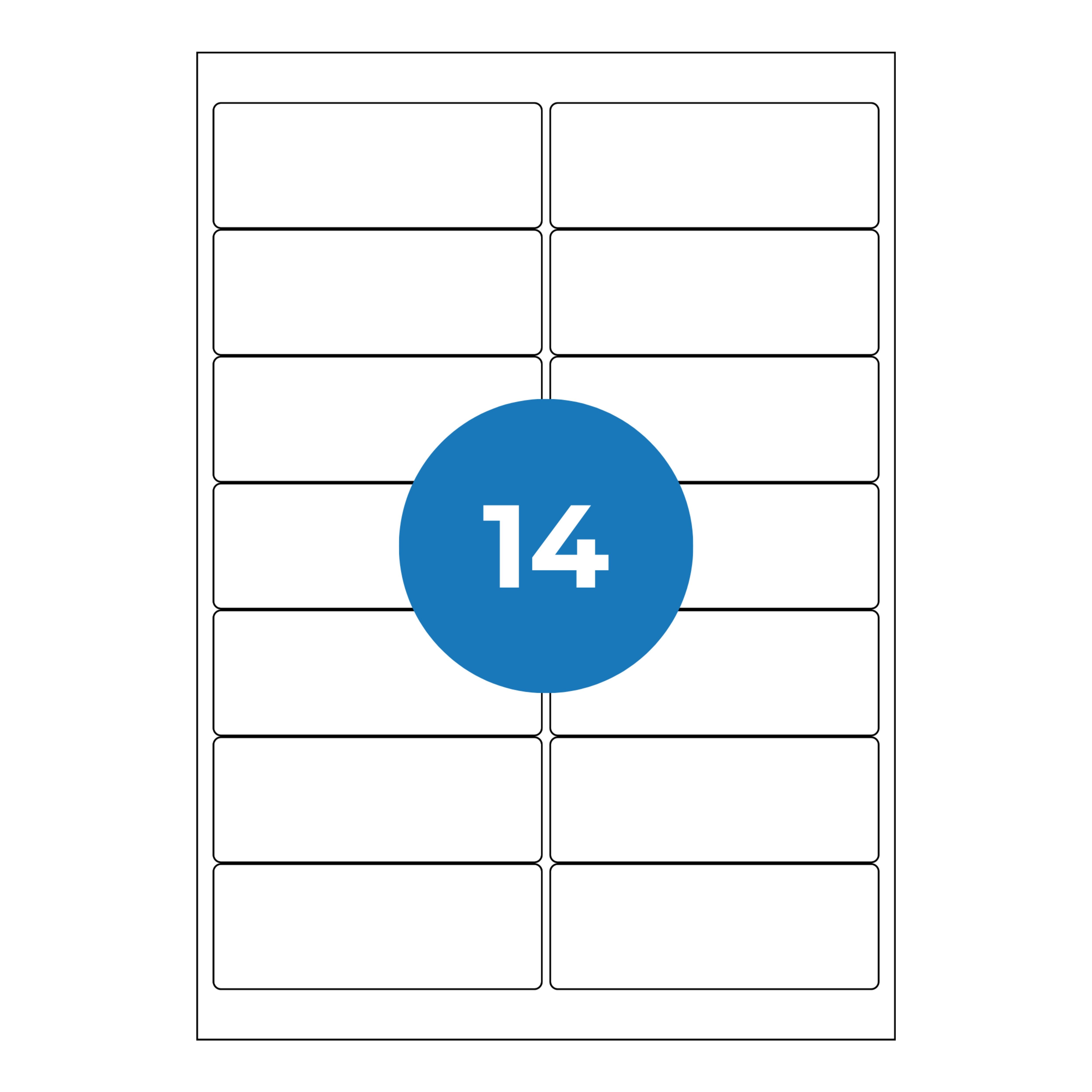 A4 Self Adhesive Labels – 14 Labels per Sheet (99.1 x 38.1mm ...