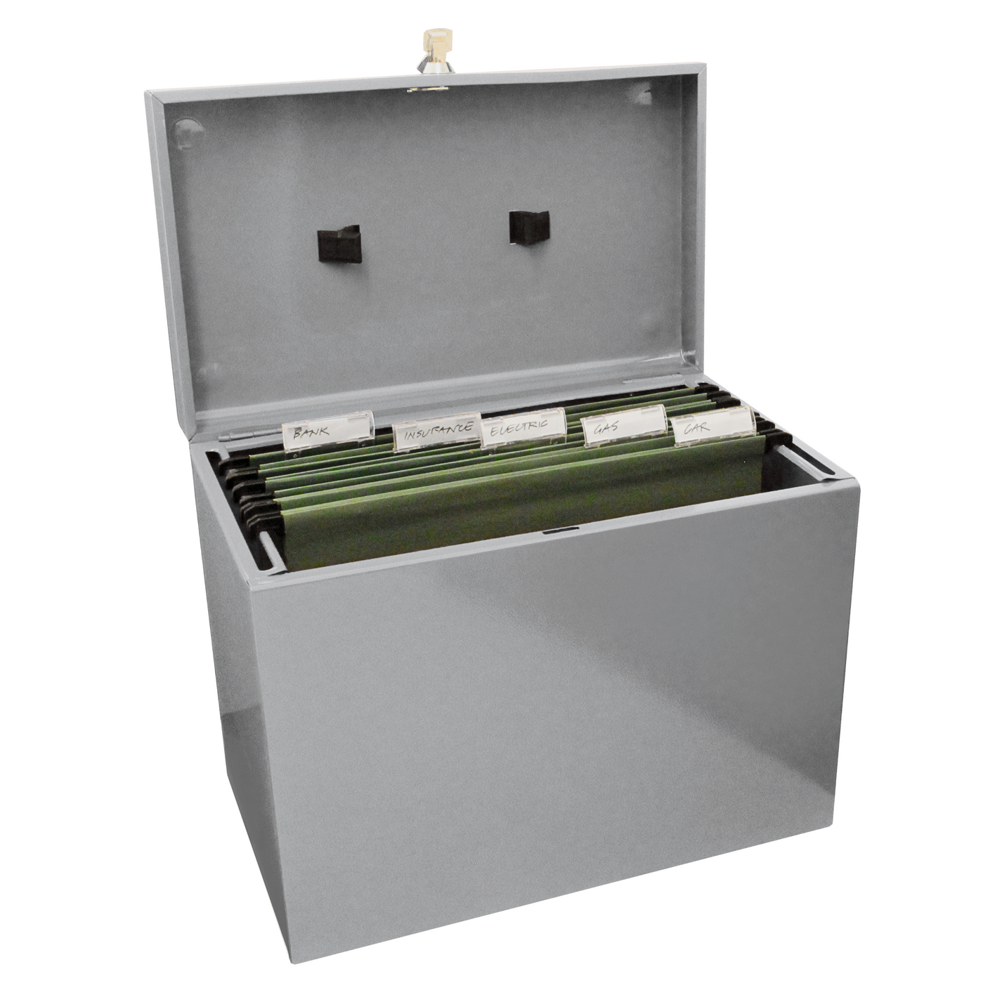 A4 Metal Home File Box with 5 Suspension Files – Cathedral Products