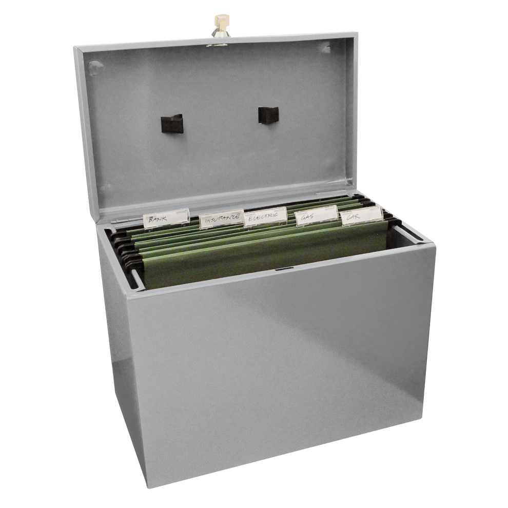 A4 Metal Home File Box with 5 Suspension Files – Cathedral Products