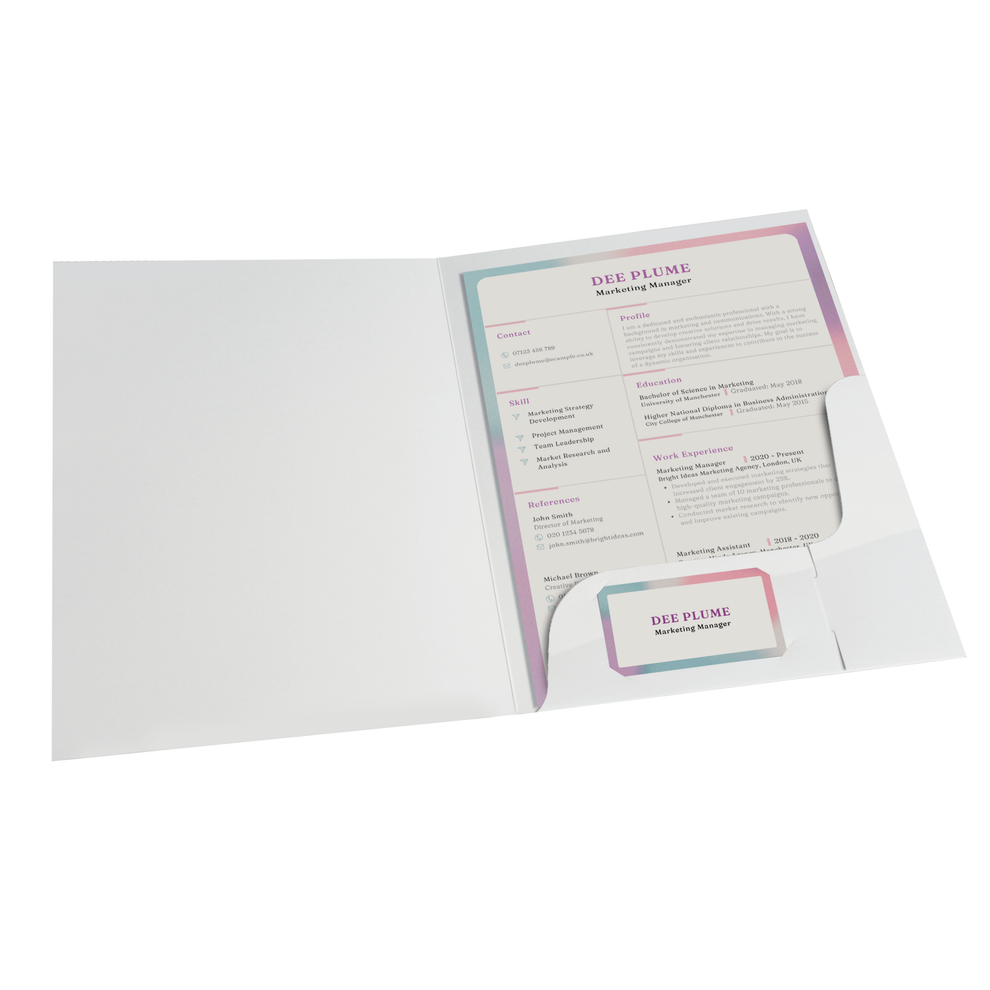 White Gloss Presentation Folders – Cathedral Products