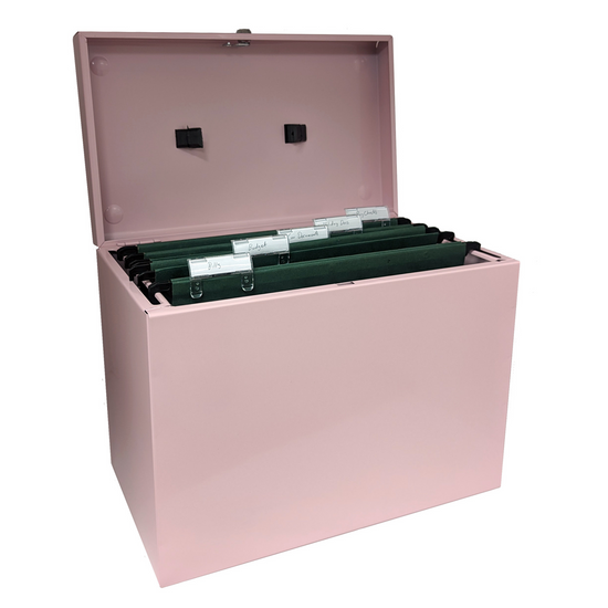 A4 Metal Home File Box with 5 Suspension Files – Cathedral Products